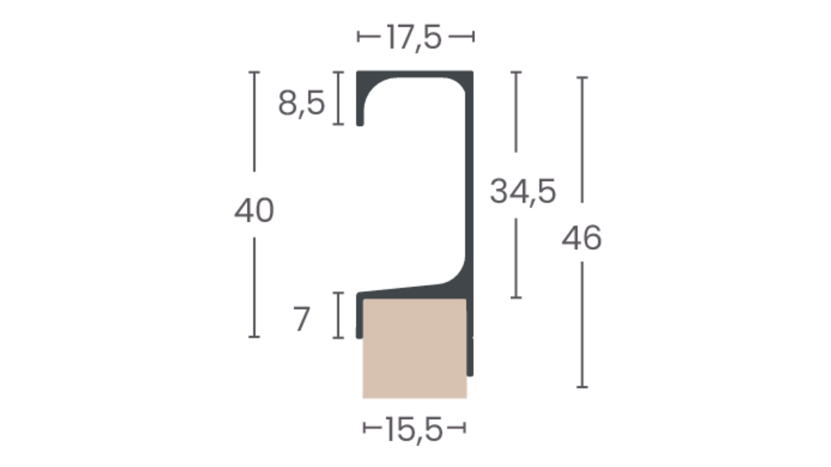 Perfil Puxador 5046 Anodizado 15mm - Perfil Puxador 5046 Jateado ...